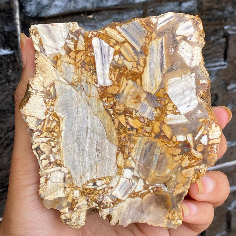 Brecciated Mookaite Jasper: Unpolished Tumbled Crystal (85x75x13 Mm) - Etsy