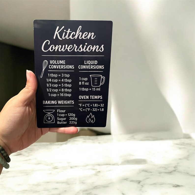 Kitchen Conversion Chart Magnet – Baking & Cooking Cheat Sheet - Etsy