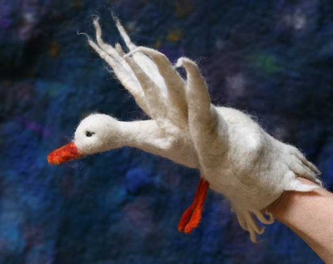 White Goose Hand Puppet wet Felted Wool - Etsy