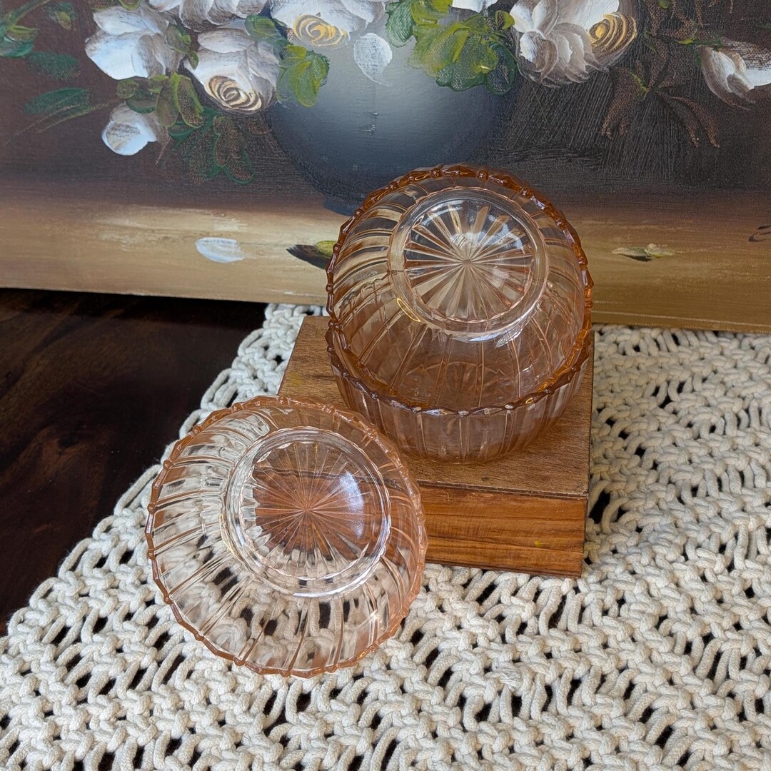Vintage Pink Depression Glass Ribbed Dessert Bowls (set of 3) - Etsy