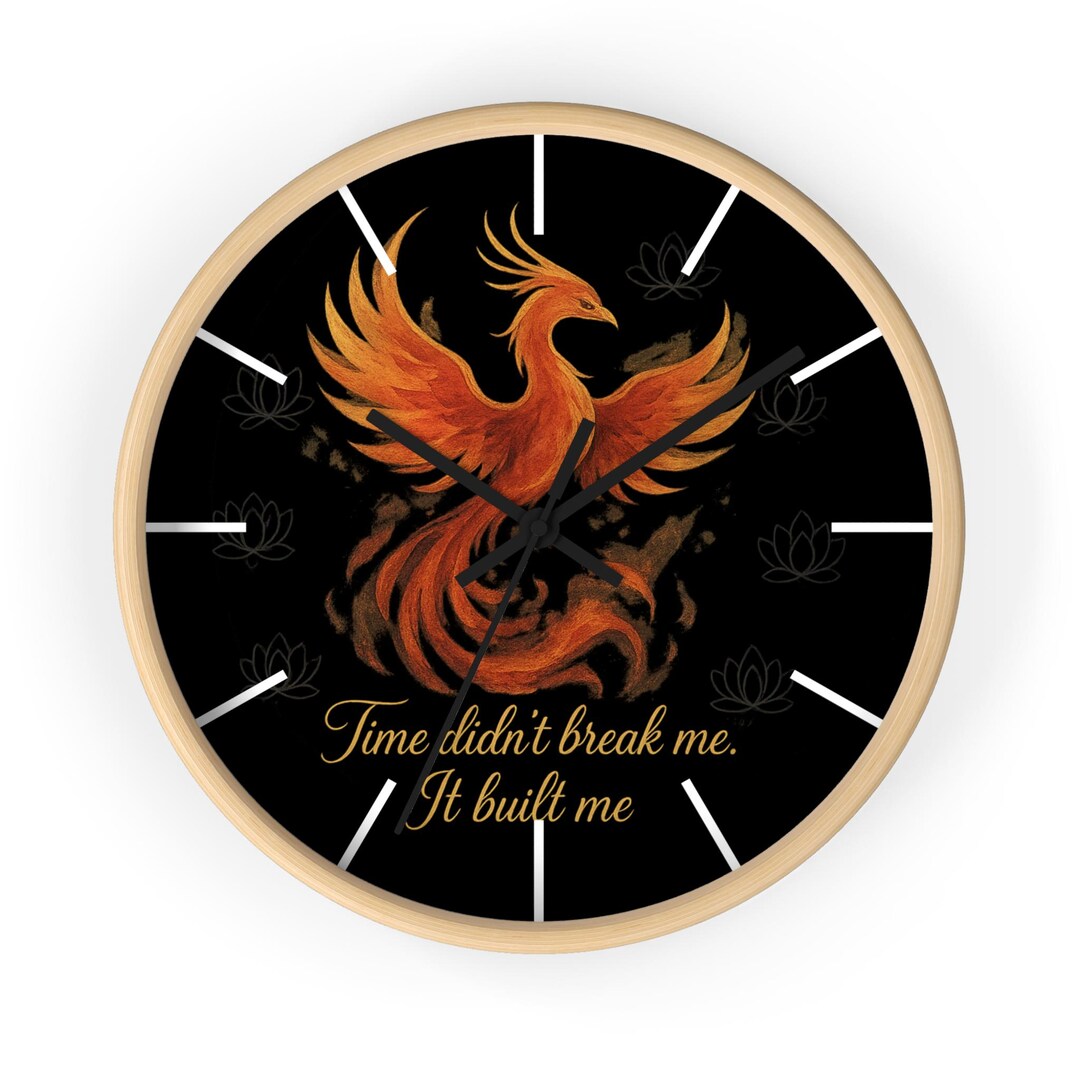 Phoenix Wall Clock: Motivational Decor, Healing Gift - Etsy