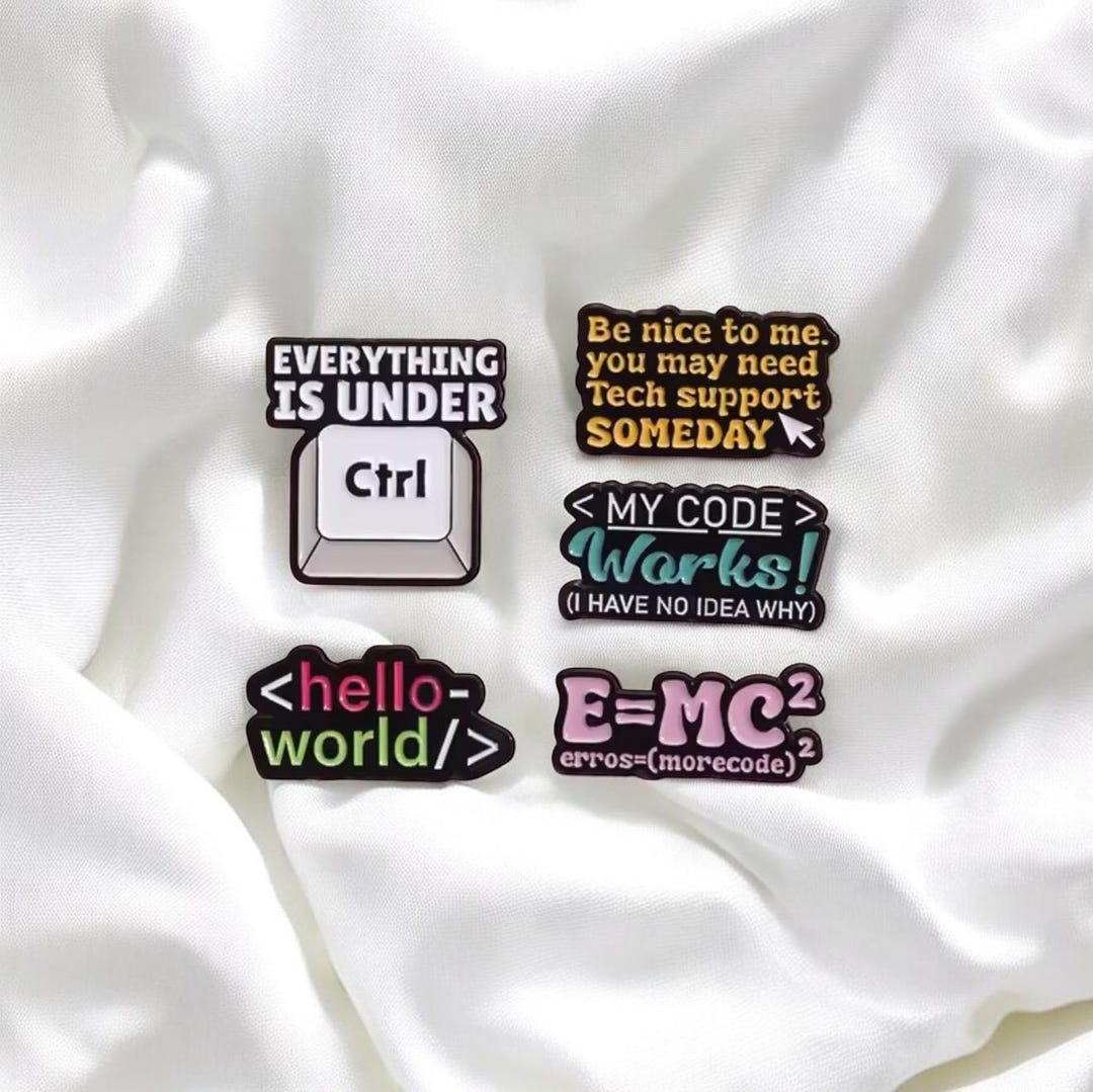 Funny Programmer Enamel Pins – Tech Support, Coding, and Developer ...