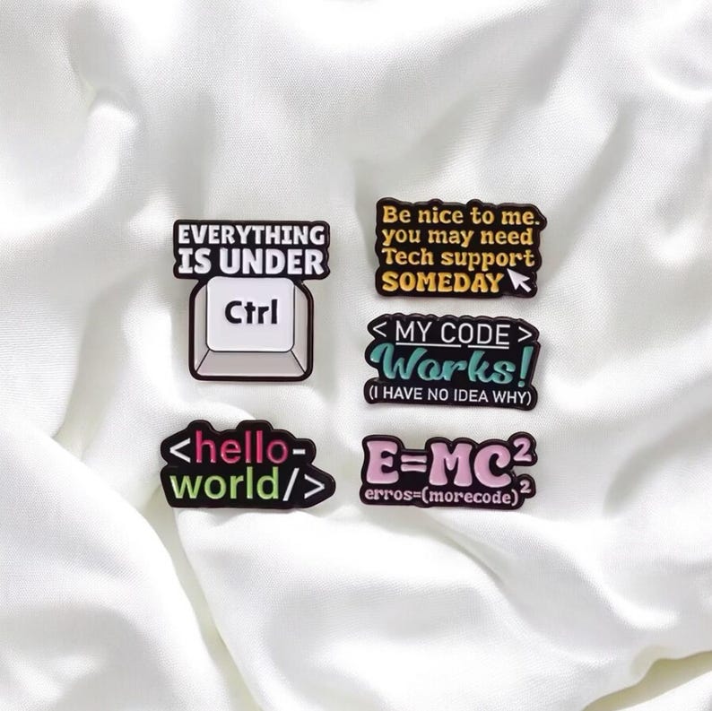 Funny Programmer Enamel Pins – Tech Support, Coding, and Developer Humor Lapel Pin Set - Etsy