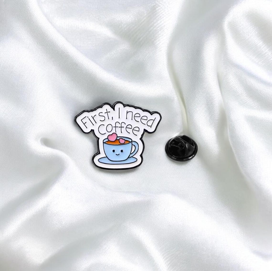 Coffee Enamel Pin Set – Cute and Funny Coffee Lover Pins for Jackets ...