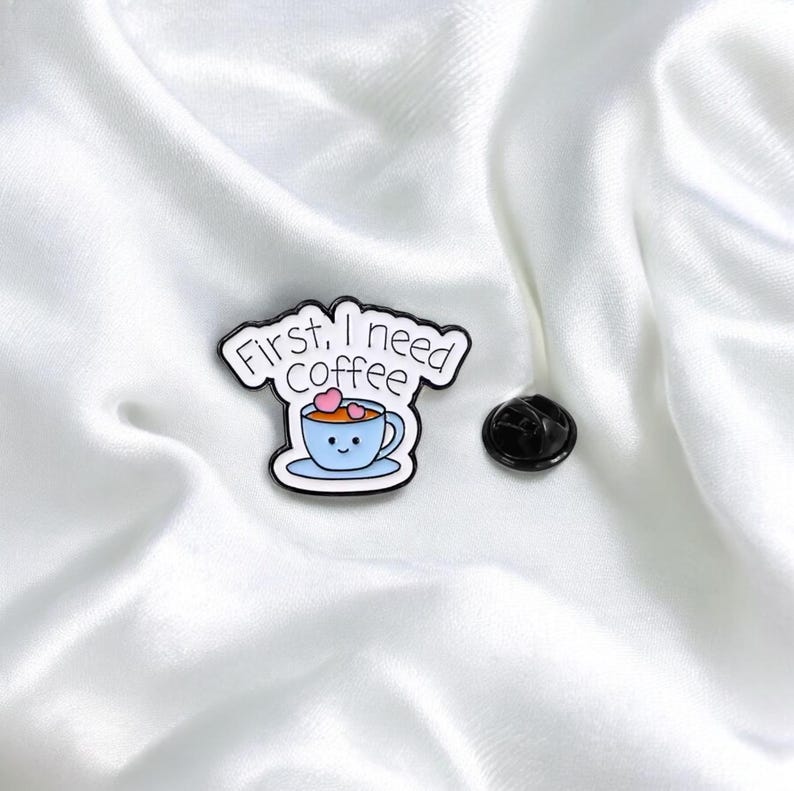 Coffee Enamel Pin Set – Cute and Funny Coffee Lover Pins for Jackets ...