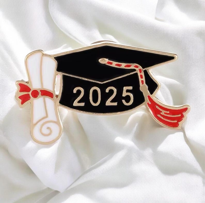 Class of 2025 Graduation Enamel Pin Set – Graduate Cap & Diploma Pins ...