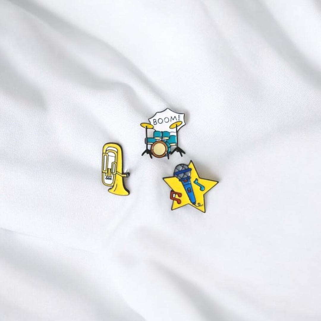Musical Instrument Enamel Pin Set – Cute Band Pins With Tuba ...