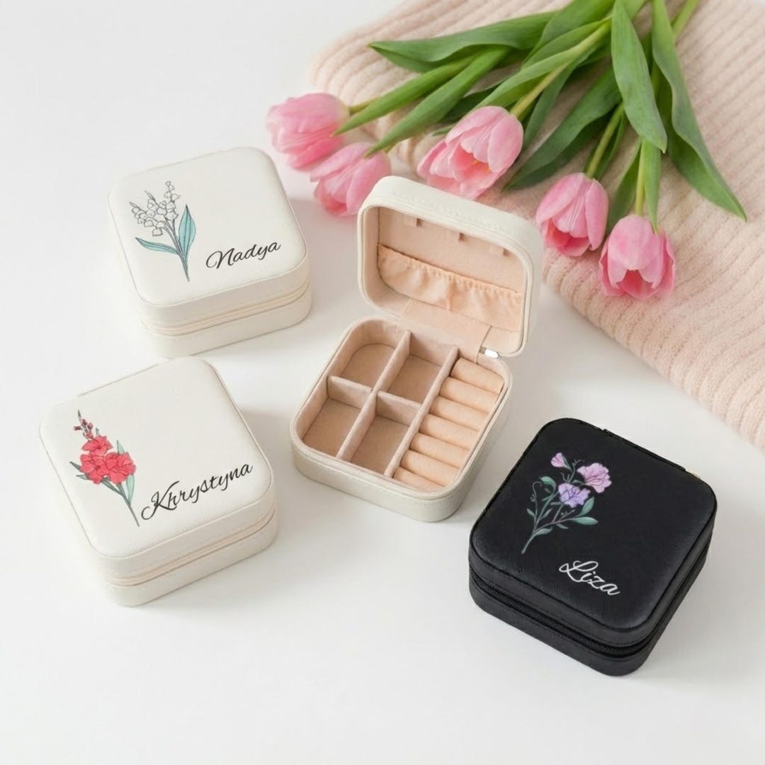 Mini Jewelry Case: Personalized Custom Jewelry Box for Travel or Rings ...