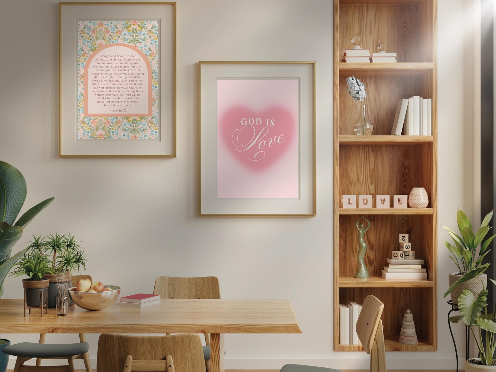 Aesthetic Pink Proverbs 31 Woman Print- Trendy Christian Wall Art Retro ...