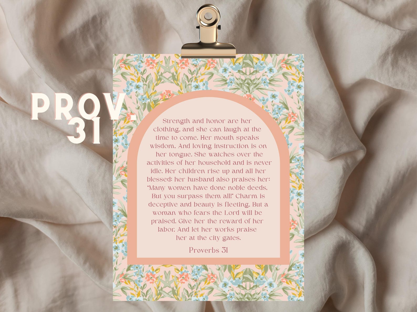 Aesthetic Pink Proverbs 31 Woman Print- Trendy Christian Wall Art Retro ...