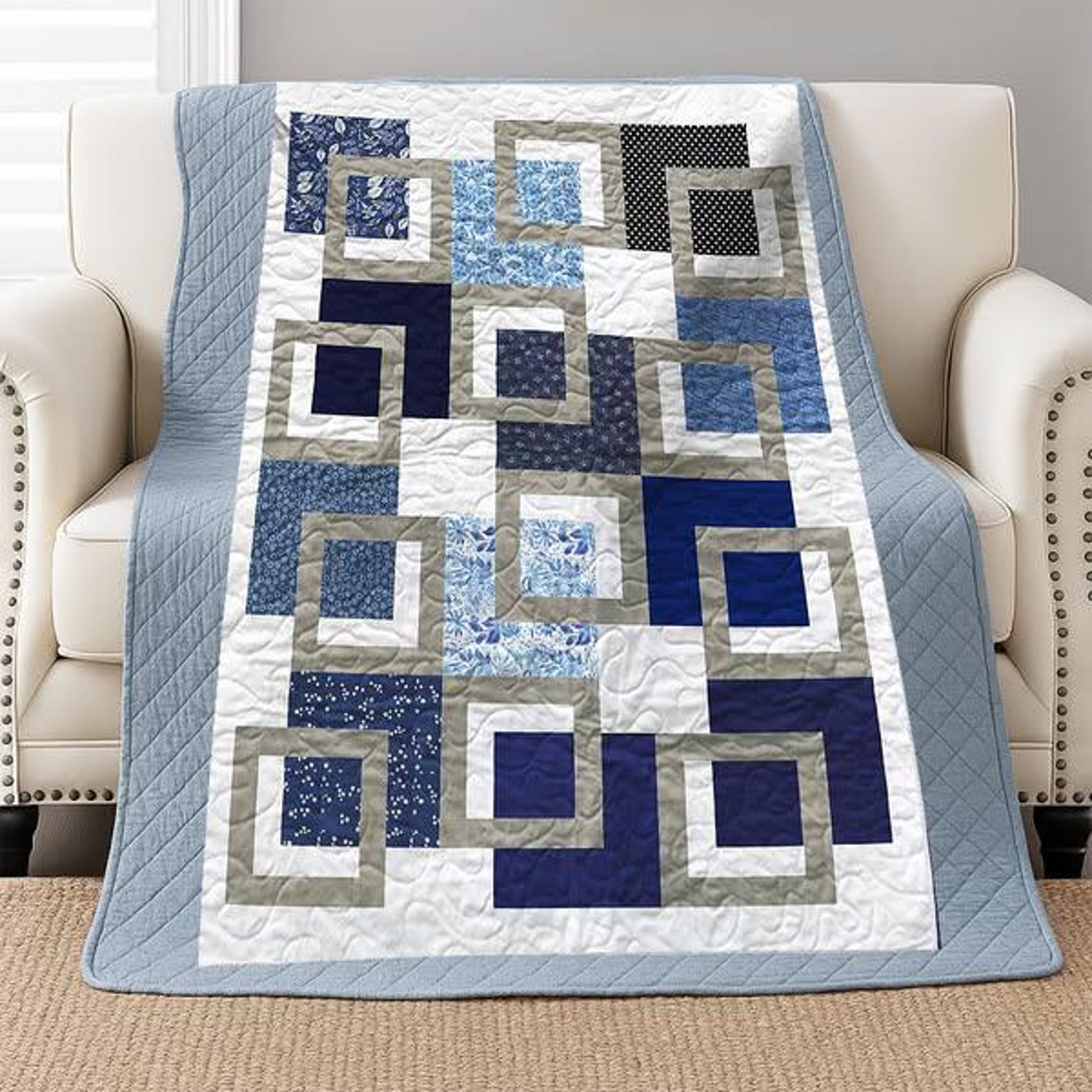 Floating Windows – Midnight Frames Quilt Pattern PDF. Easy Modern ...