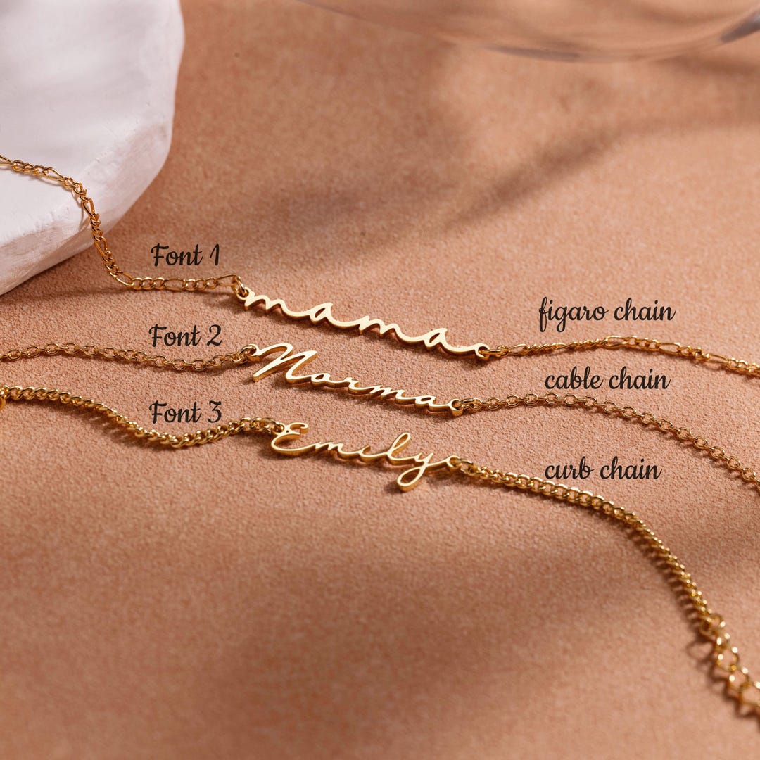 Personalized Name Bracelet, 18K Gold Plated Name Bracelet, Minimalist ...