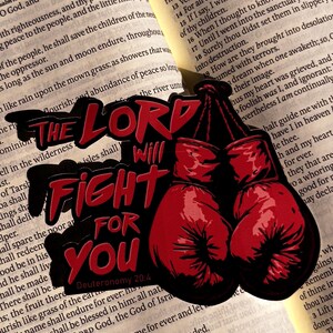 The Lord Will Fight for You Sticker, Boxing Gloves Sticker, Faith Based ...