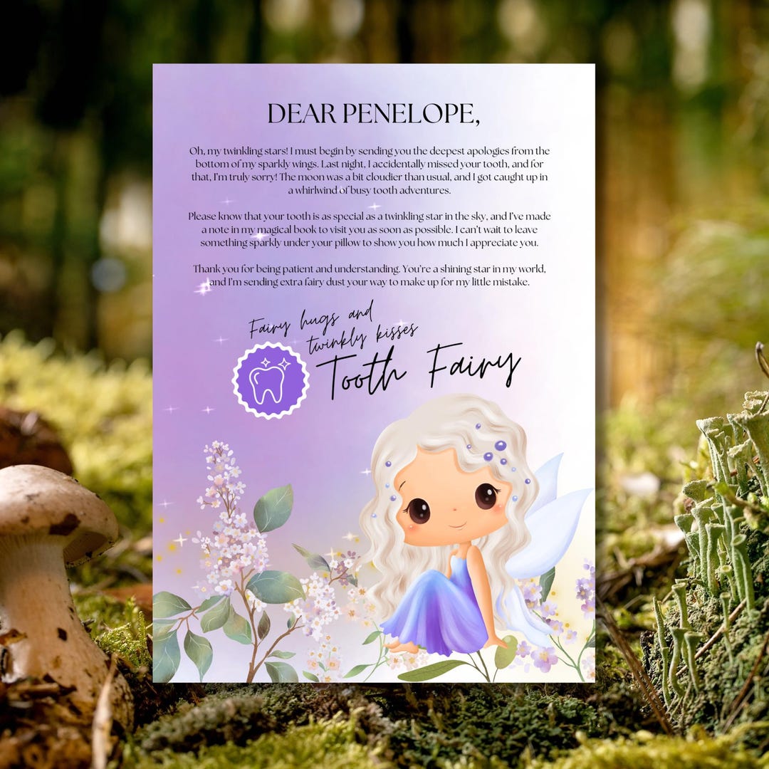 Tooth Fairy Apology Letter Instant Download, Tooth Fairy Sorry Letter ...