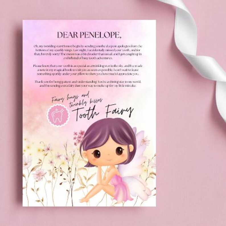 Tooth Fairy Apology Letter Instant Download, Tooth Fairy Sorry Letter ...