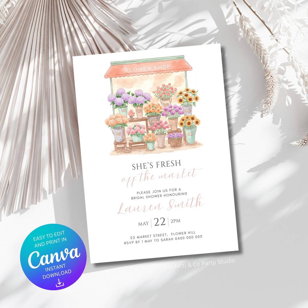 Fresh off the Market Bridal Shower Invite, Farmers Market Bridal Shower ...
