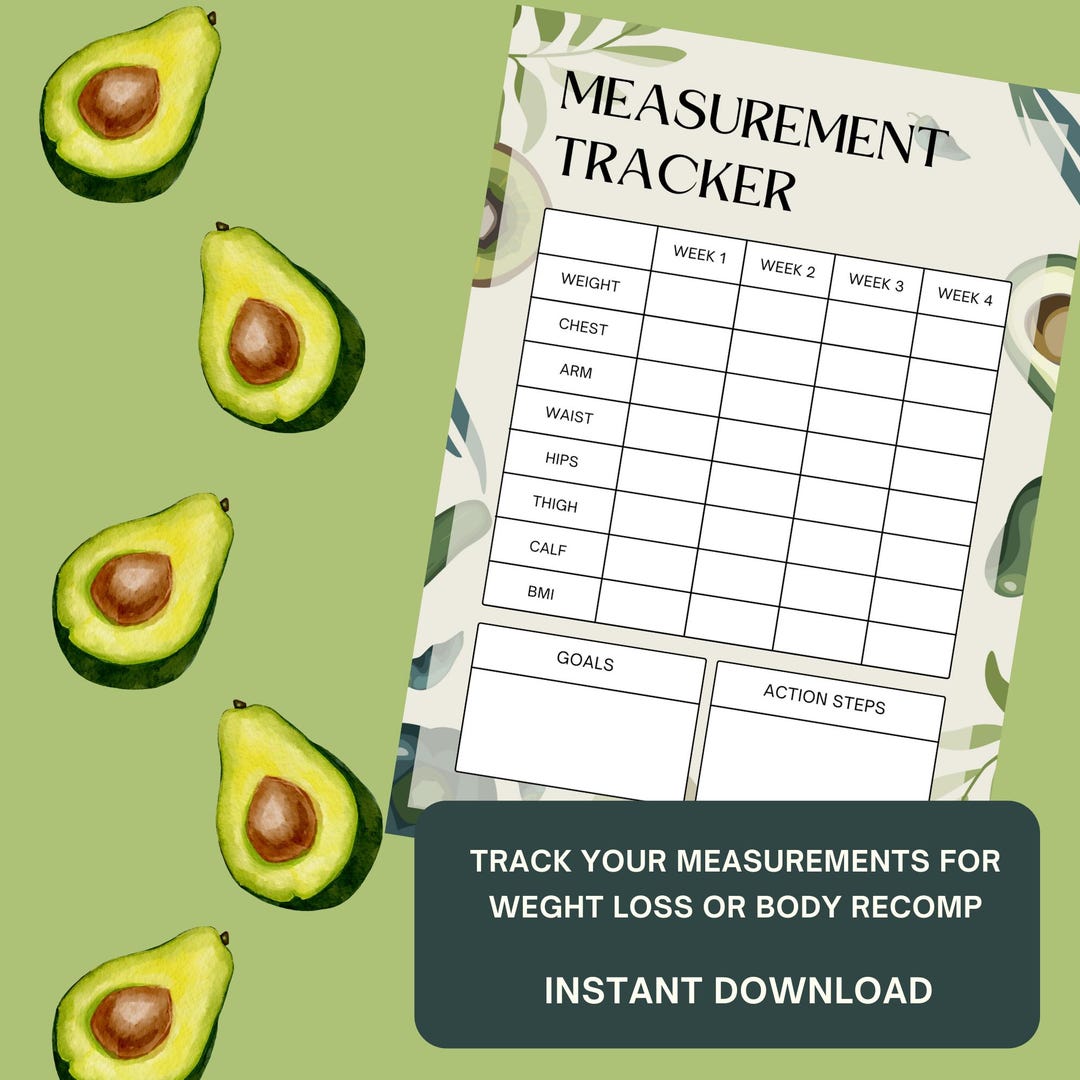 Body Measurements Tracker Printable, Fitness Progress Sheet, Body ...