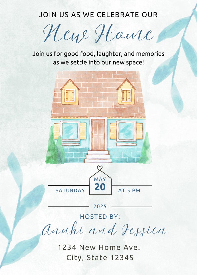 Housewarming Invitation, Editable House Warming Invite, Welcome to Our ...