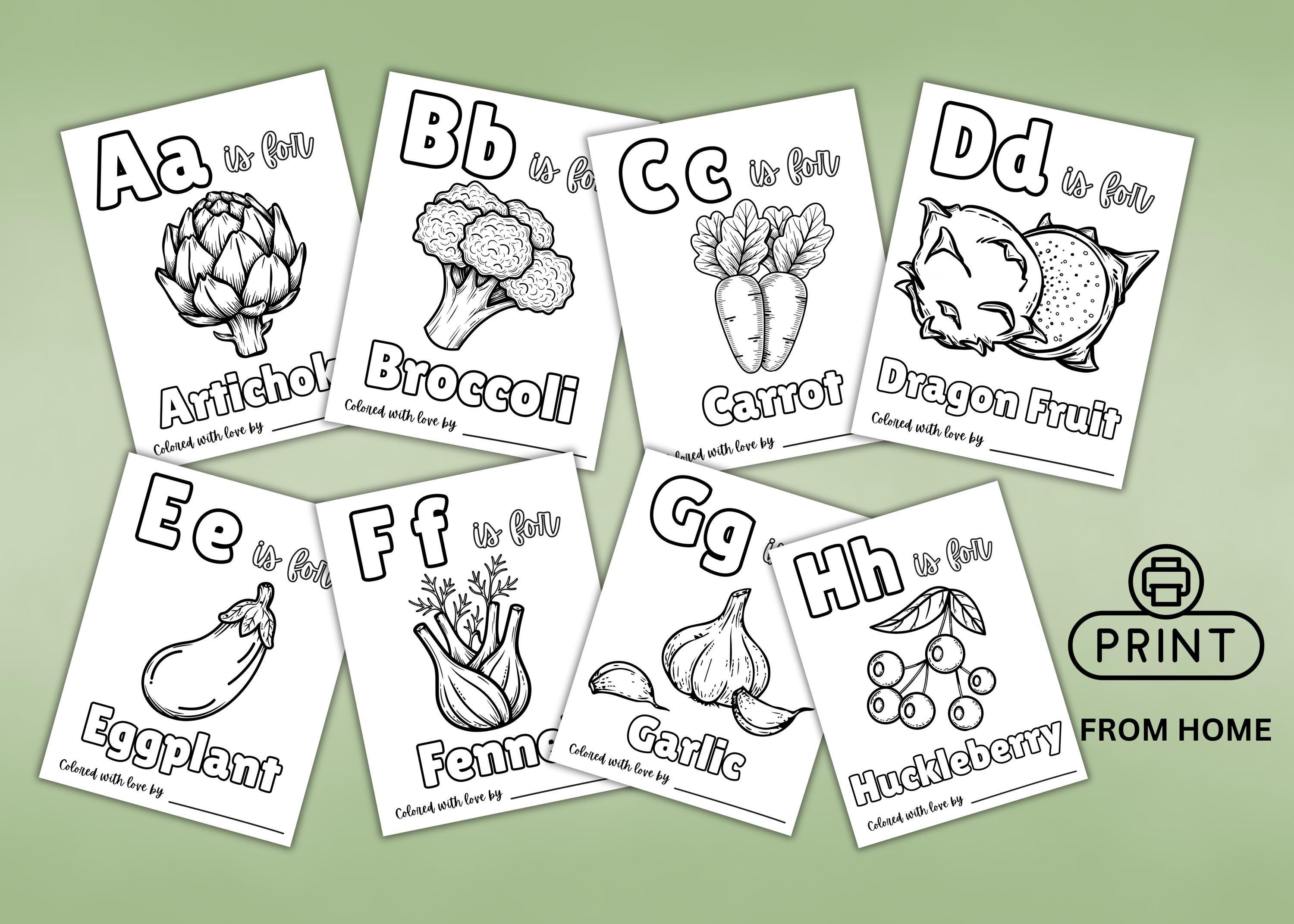 Locally Grown, Baby Shower ABC Coloring Book, Baby Shower Activity Game ...