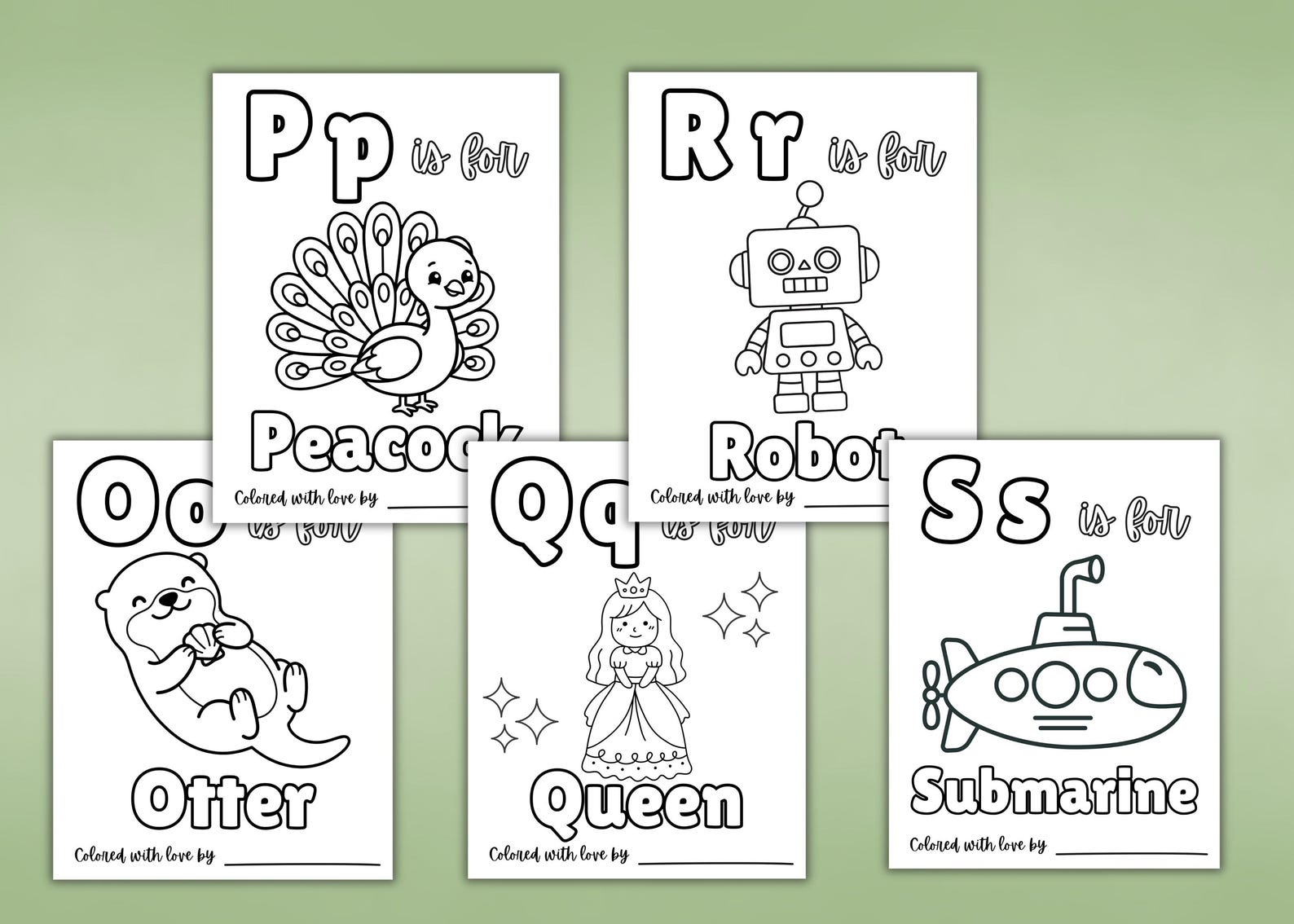 ABC Coloring Book, Babys First ABC Book, Keepsake, Baby Shower Activity ...
