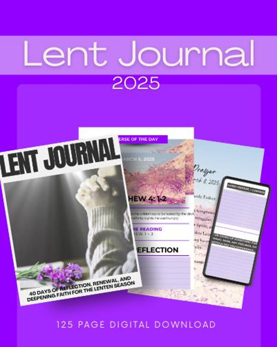 Lent 2025 Scripture Reading Plan and Journal - Etsy