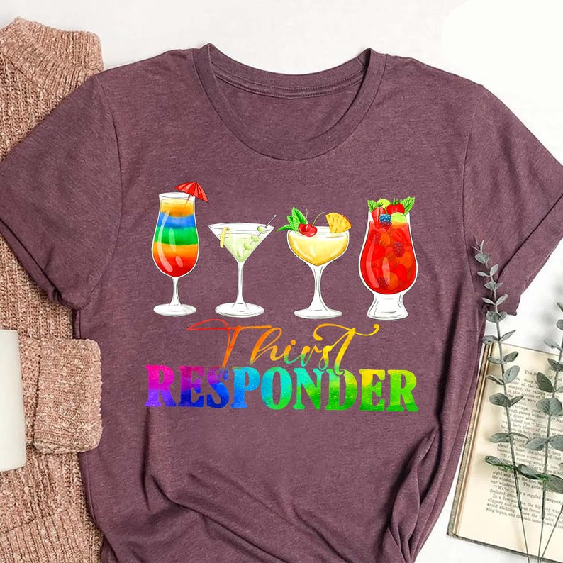 Thirst Responder Bartender Shirt, Funny Bartender Tee, Cocktail Lover ...