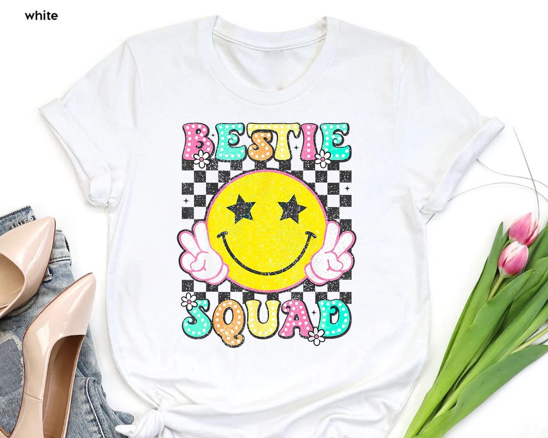 Y2K Bestie Squad T-shirt: Groovy 90s Style Matching Outfit - Etsy