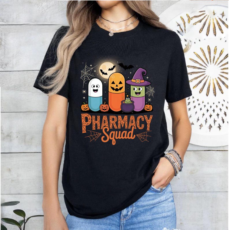 Pharmacy Squad Halloween Shirt: Spooky Pill Graphic Tee - Etsy