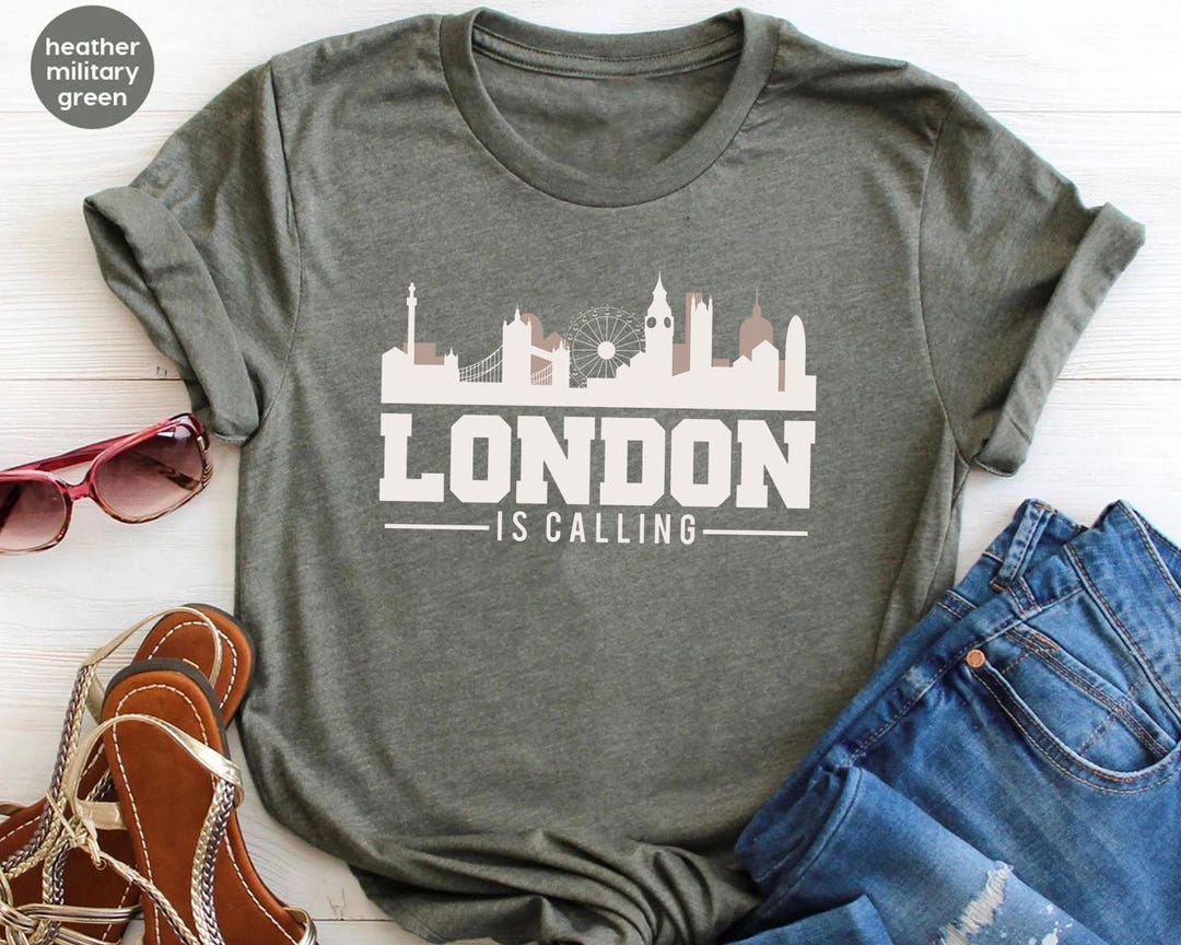 London is Calling Shirt – British Landmark Skyline T-shirt, London Eye ...
