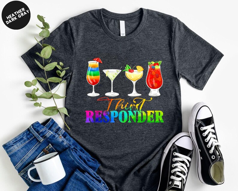 Thirst Responder Bartender Shirt, Funny Bartender Tee, Cocktail Lover ...