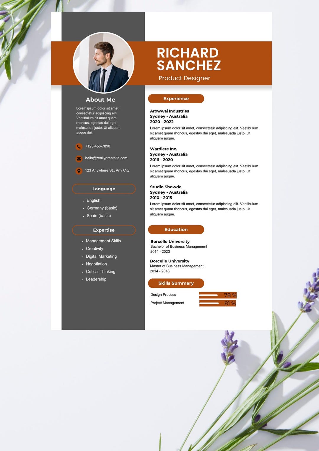 Modern Resume Template With Photo,cover Letter Included,professional Cv ...