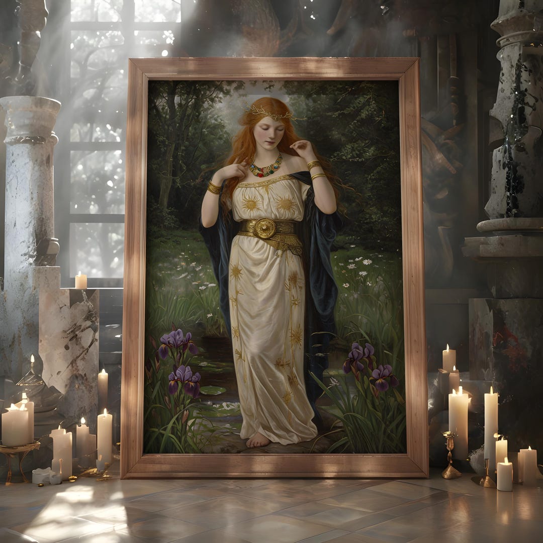 Goddess Freyja Art Print, Norse Mythology, Warrior Goddess, Vanir Magic ...