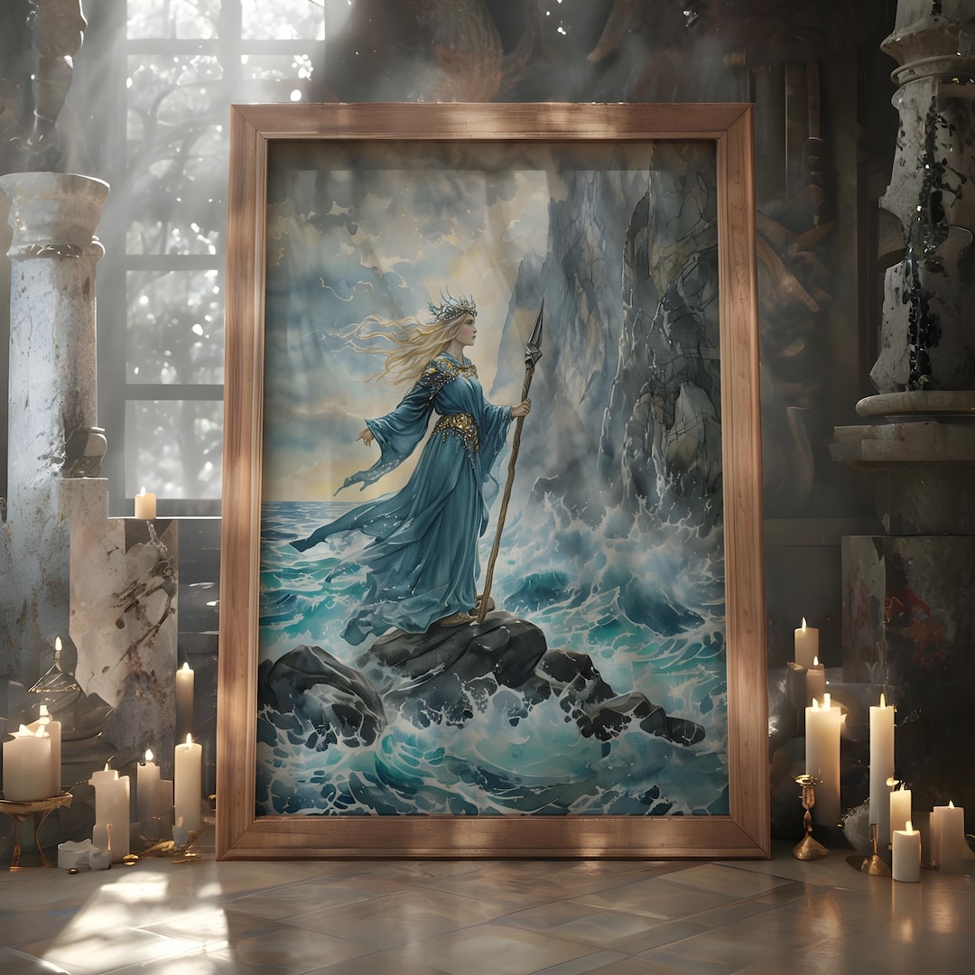 Ran Sea Goddess Print, Norse Mythology Print, Ocean Goddess Wall Art ...