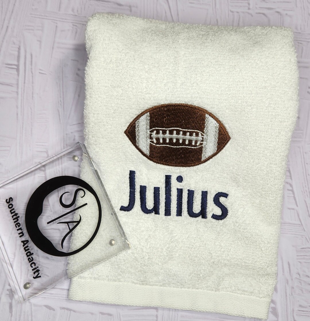 Football Embroidered Personalized Gym Towel, Sweat Towel, Handtowel ...