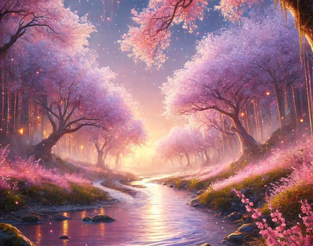 Mystical Sakura Jigsaw Puzzle | Cherry Blossom Night Fantasy | AI Art ...