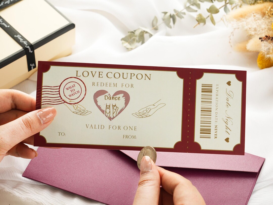 Personalized Gold Foil Date Night Vouchers, Scratch to Reveal, Couples ...