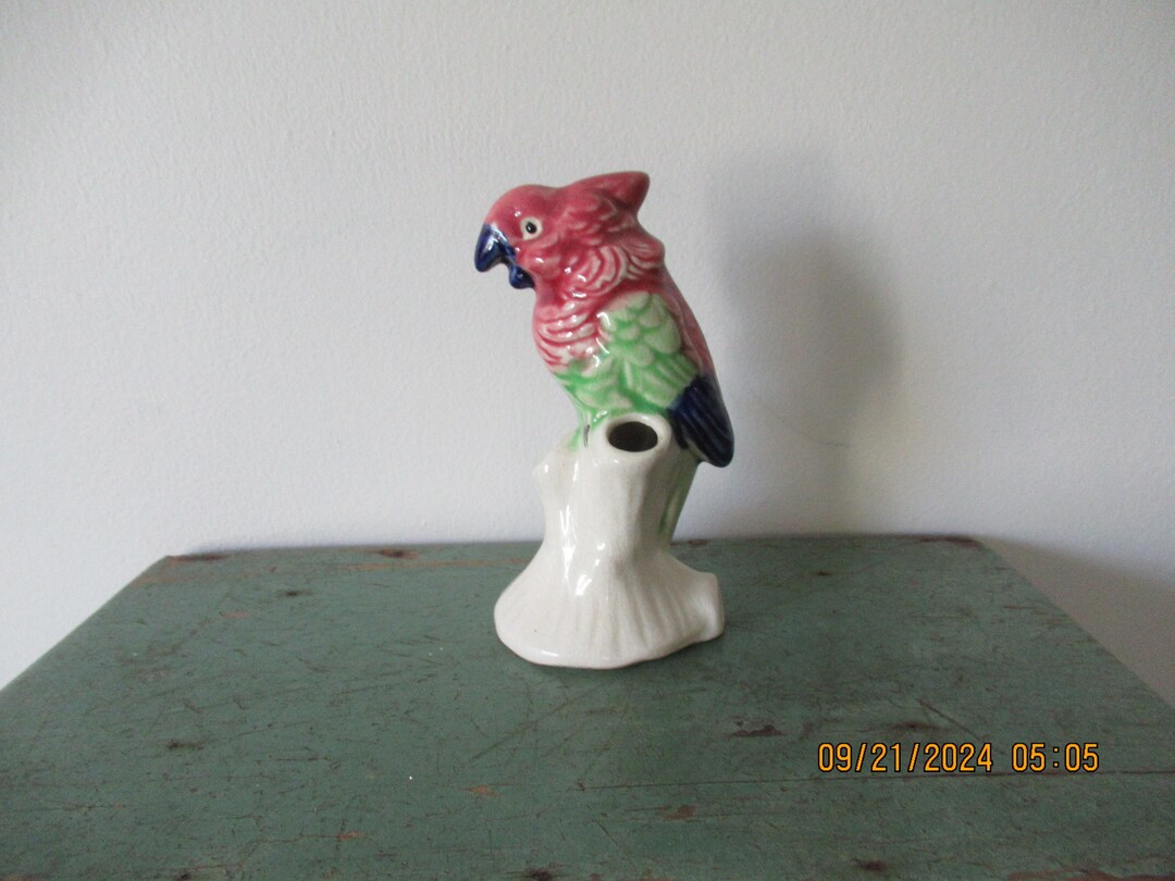 Ceramic Bird Flower Frog or Vase From the 19th Century - Etsy