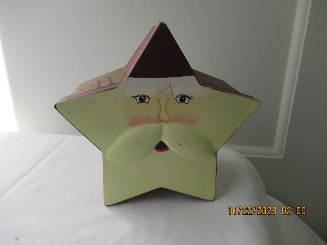 Vintage Metal Santa Claus Gift Box - Etsy