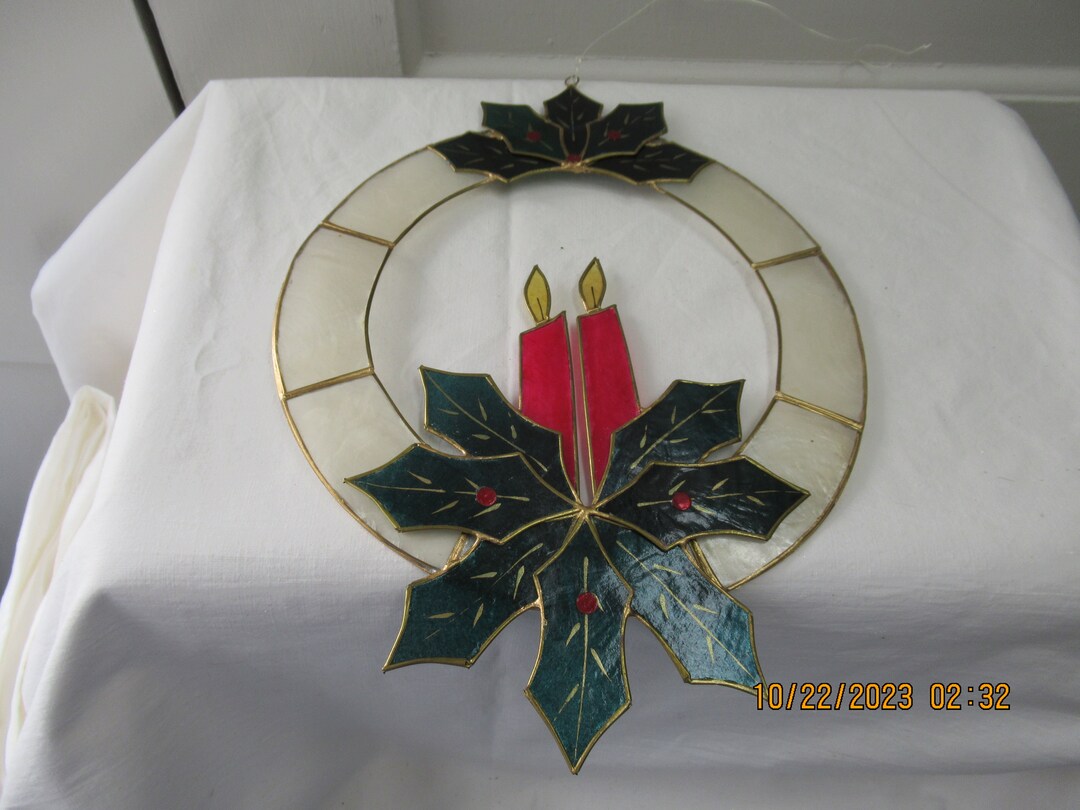 Retro Capiz Shell Wreath Wall Decor - Etsy