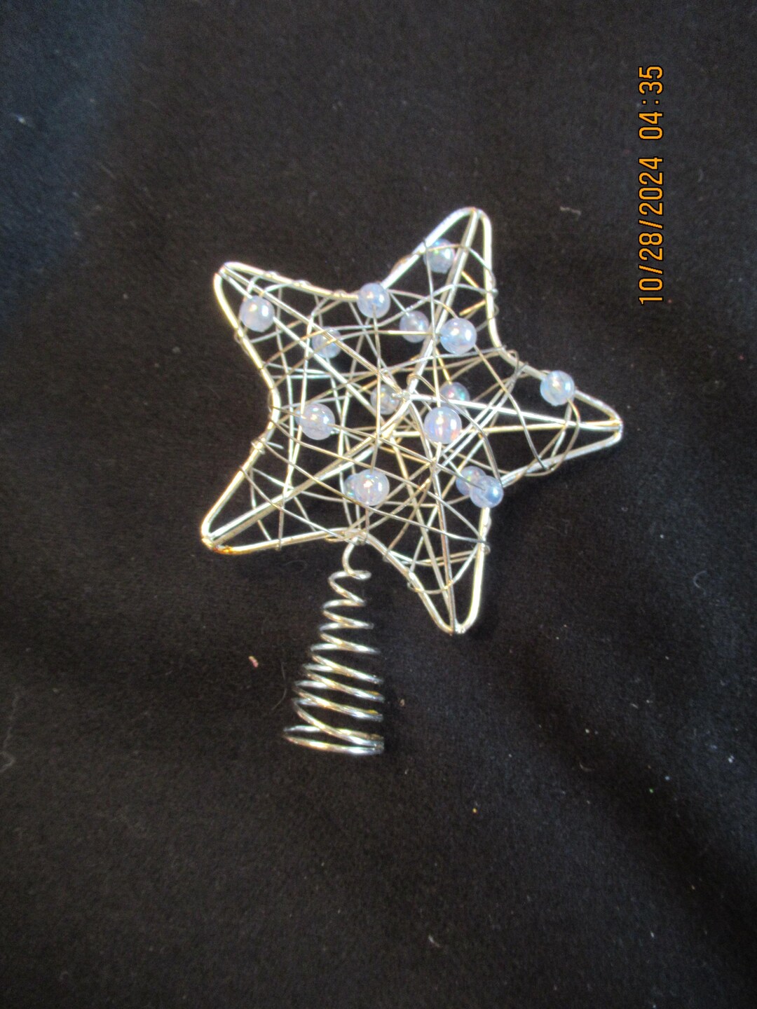 Mini Metal Wire Christmas Tree Topper With Beads - Etsy