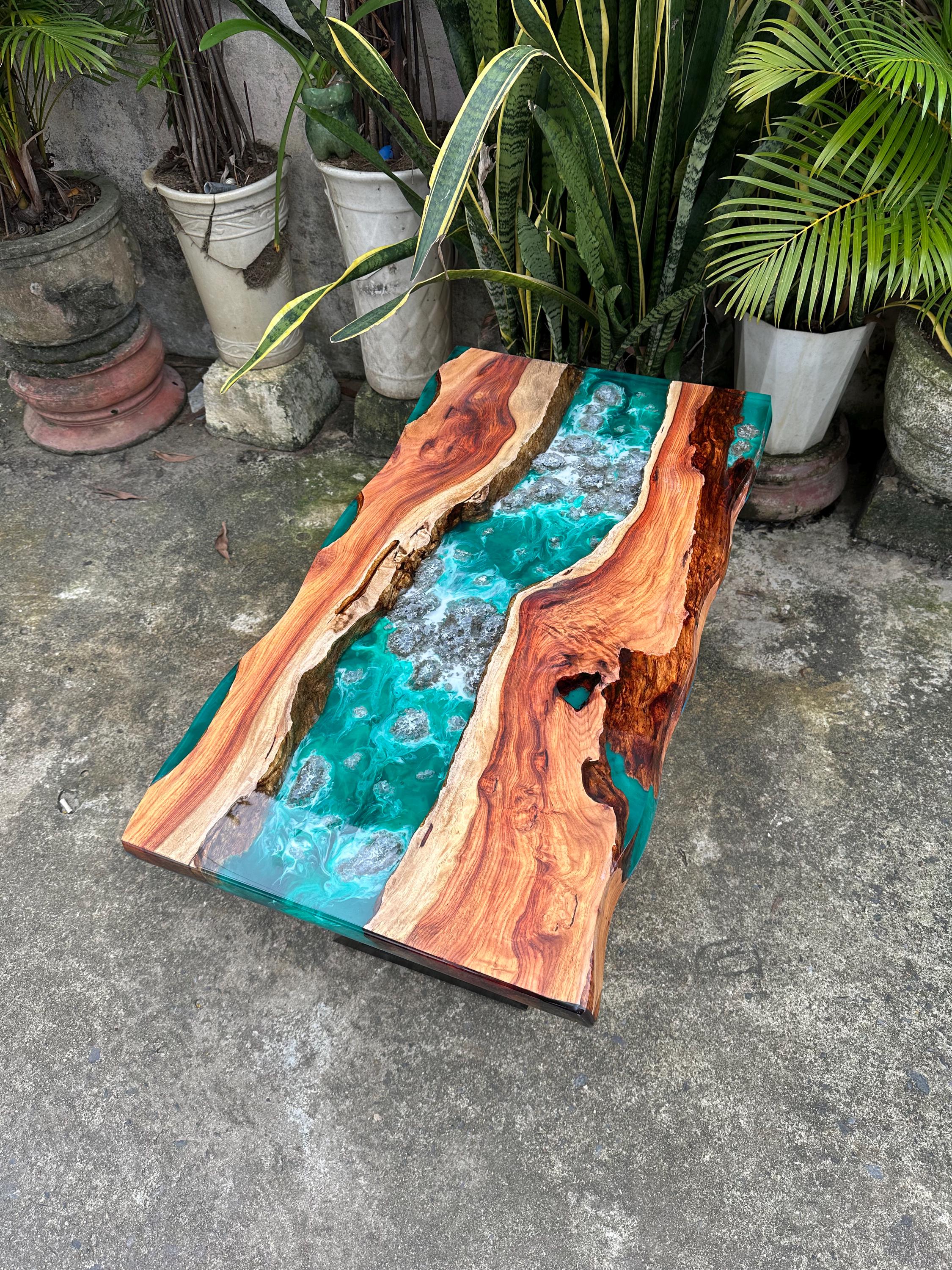 Epoxy Resin Table,epoxy Waterfall,tabletop Gaming,walnut Standing Desk ...