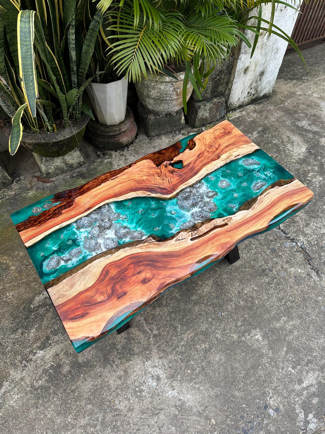Epoxy Resin Table,epoxy Waterfall,tabletop Gaming,walnut Standing Desk ...