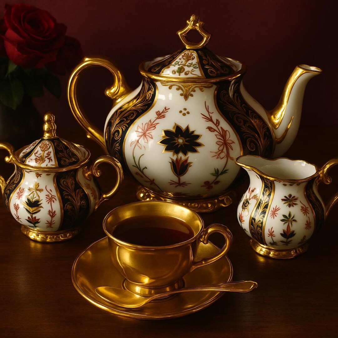Vintage Anne Foster Tea Set: Imari Style Porcelain With Gilt - Etsy UK