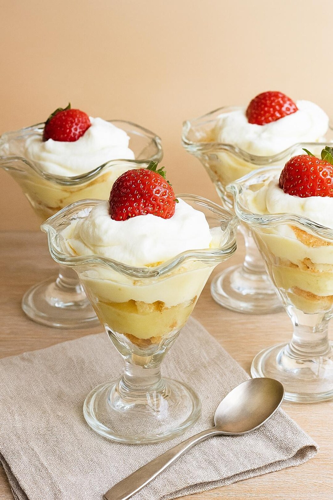Vintage Footed Glass Sundae Dishes – Set of 4 Heavy Pressed Glass ...