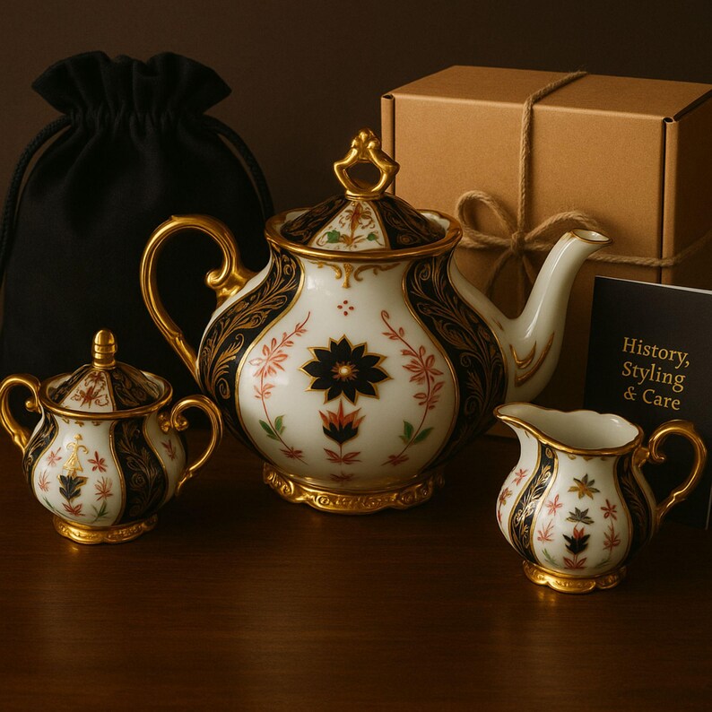 Vintage Anne Foster Tea Set: Imari Style Porcelain With Gilt - Etsy UK