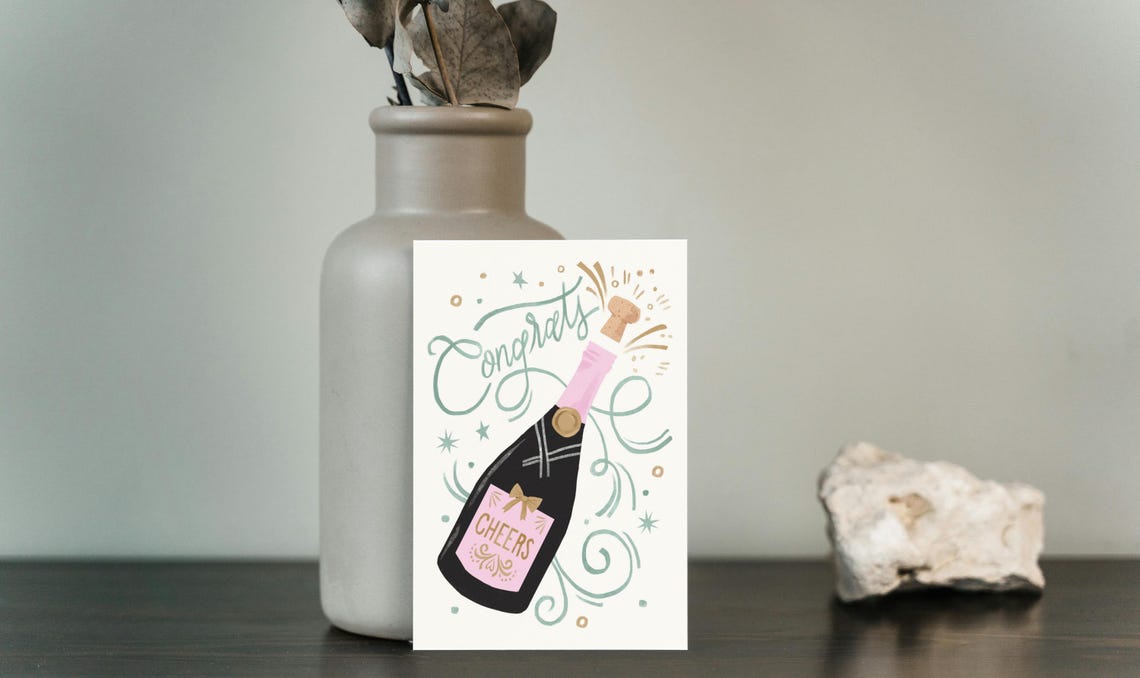 Congrats Cheers Printable Card | Instant Download | Celebration Card ...