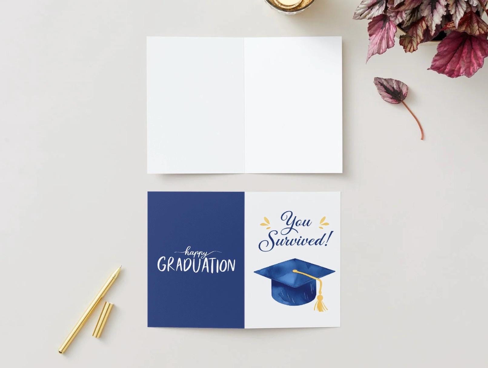 Printable Graduation Card - “you Survived! Congrats Grad!” - Funny ...