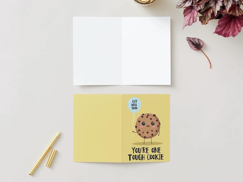 Get Well Soon Card: Tough Cookie Encouragement (digital Download) - Etsy