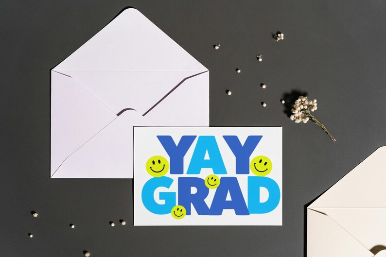 Printable Graduation Card - “yay Grad!” - Fun Digital Greeting Card ...