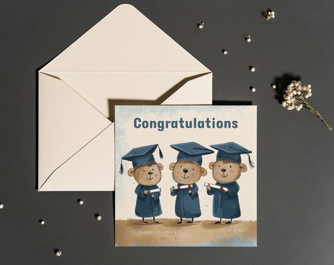 Congratulations Graduate Card: Printable Graduation Greeting (PDF, PNG ...